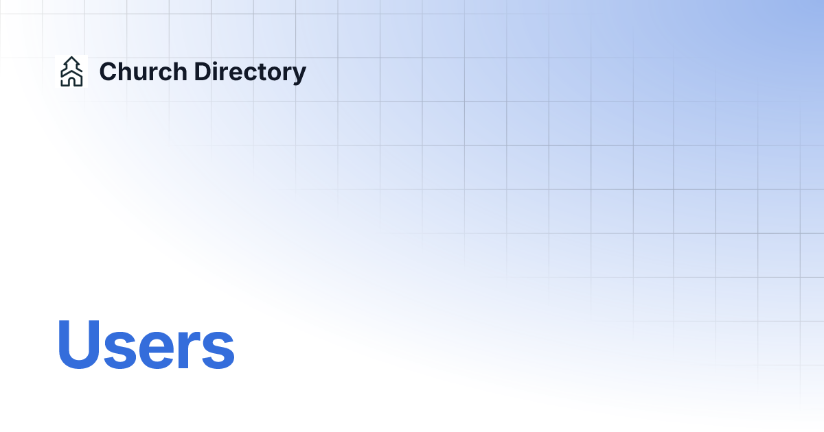 Users | Church Directory